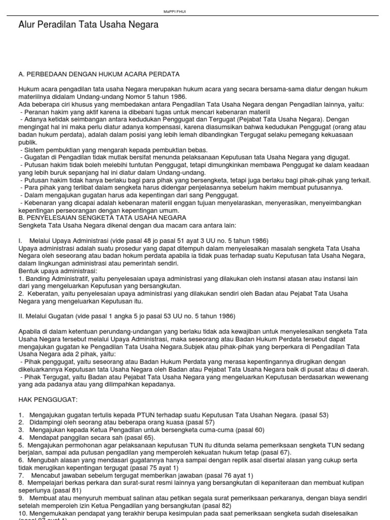 Alur Peradilan Tata Usaha Negara | PDF