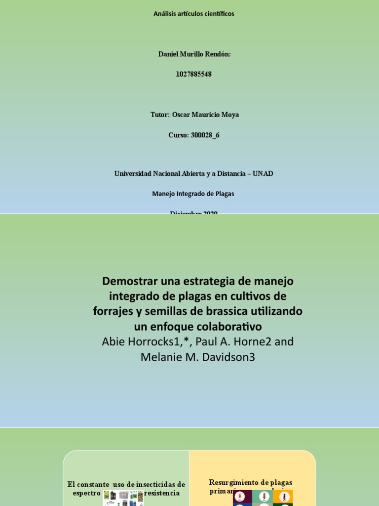 Presentación Power Point MIP | PDF | Control biológico de plagas | Insectos