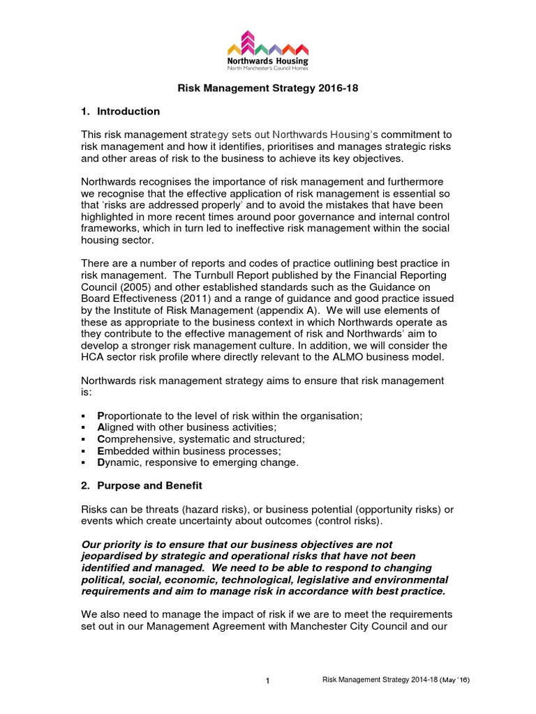 Risk Management Strategy 2016 18 | PDF | Risk Management | Internal Control