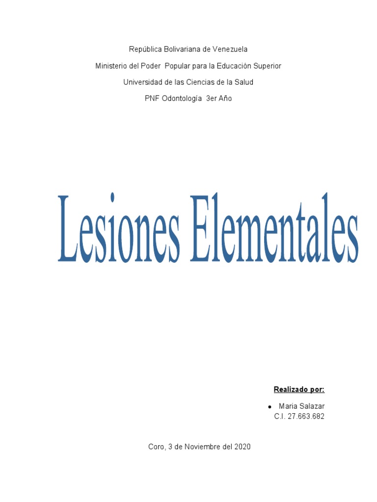 Lesiones Elementales Practica 3 | PDF | Cáncer | Alergia