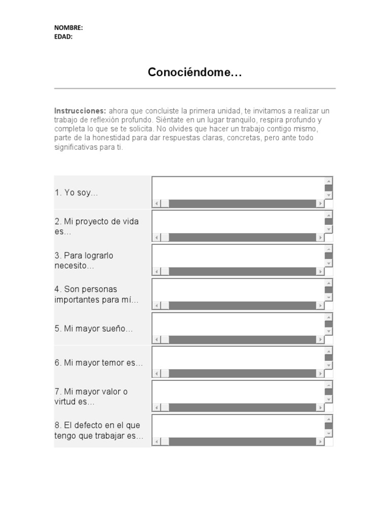 Conociéndome AUTOPERCEPCION | PDF