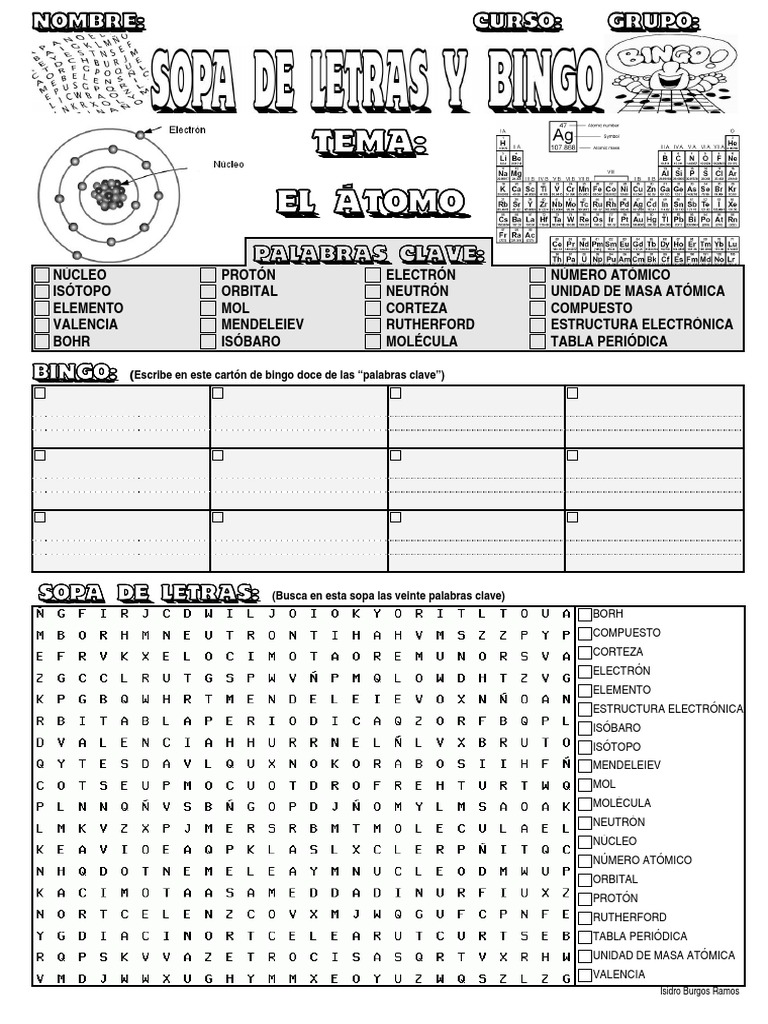 Sopa de Letras El Atomo | PDF