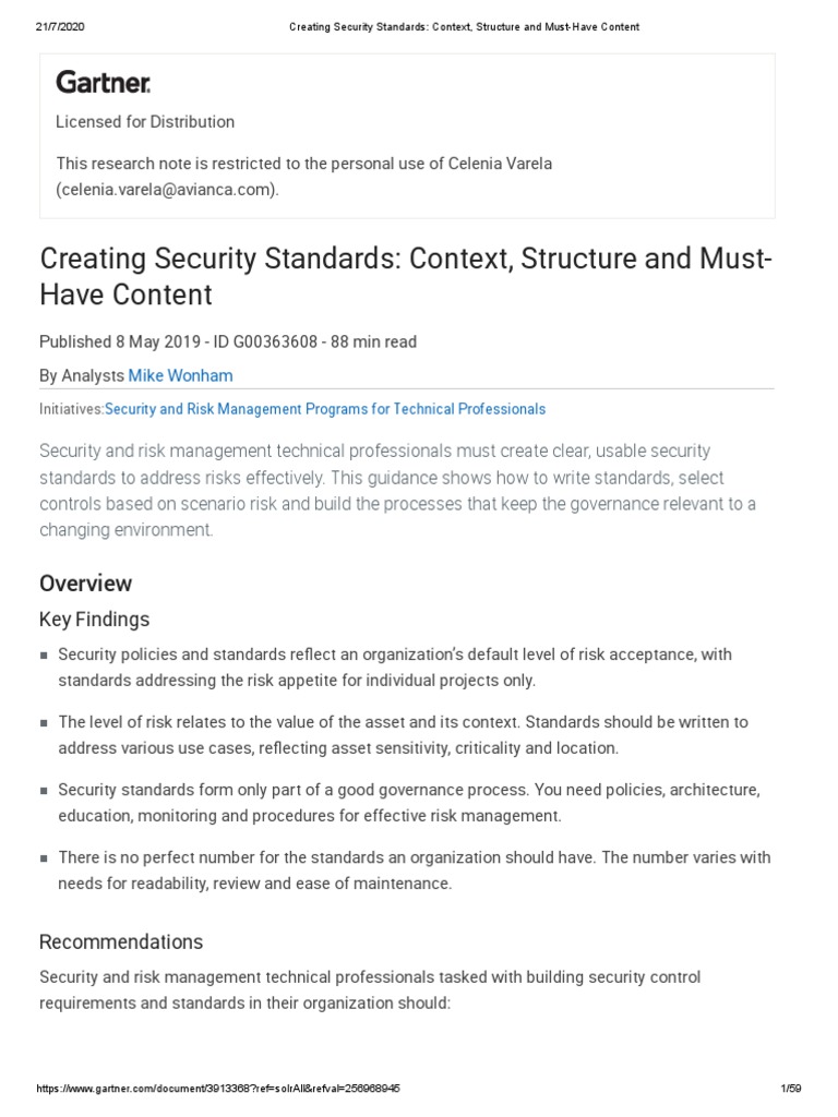 Creating Security Standards - Context, Structure and Must-Have Content | PDF | Cloud Computing ...