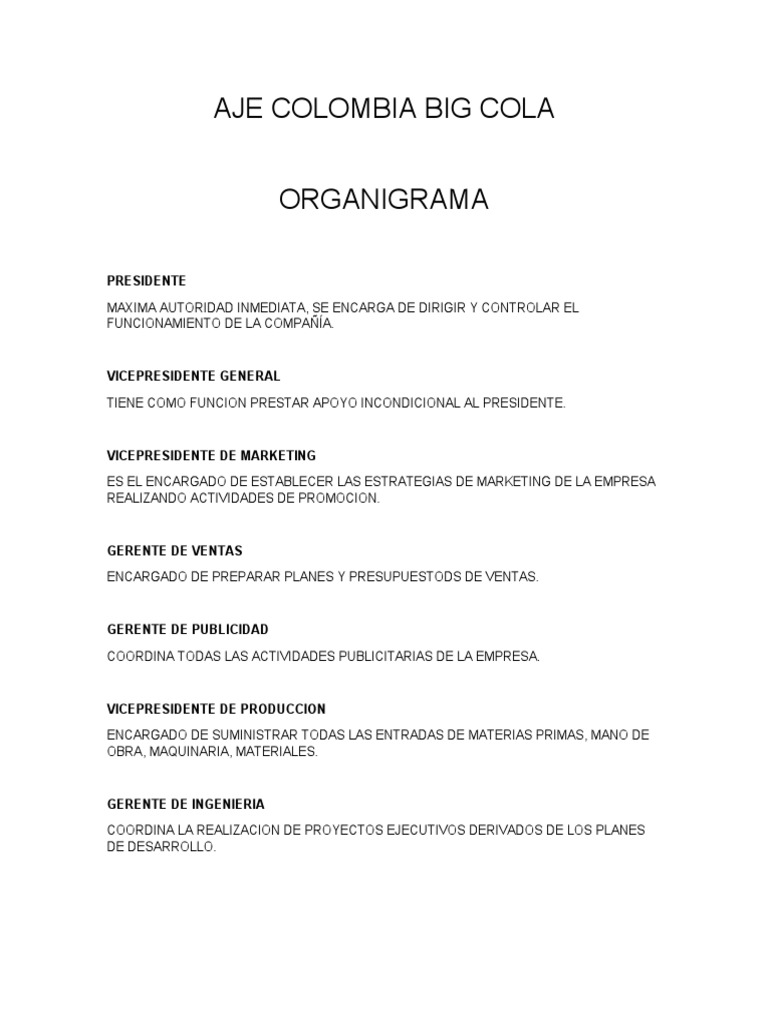 Aje Colombia Big Cola | PDF | Negocios