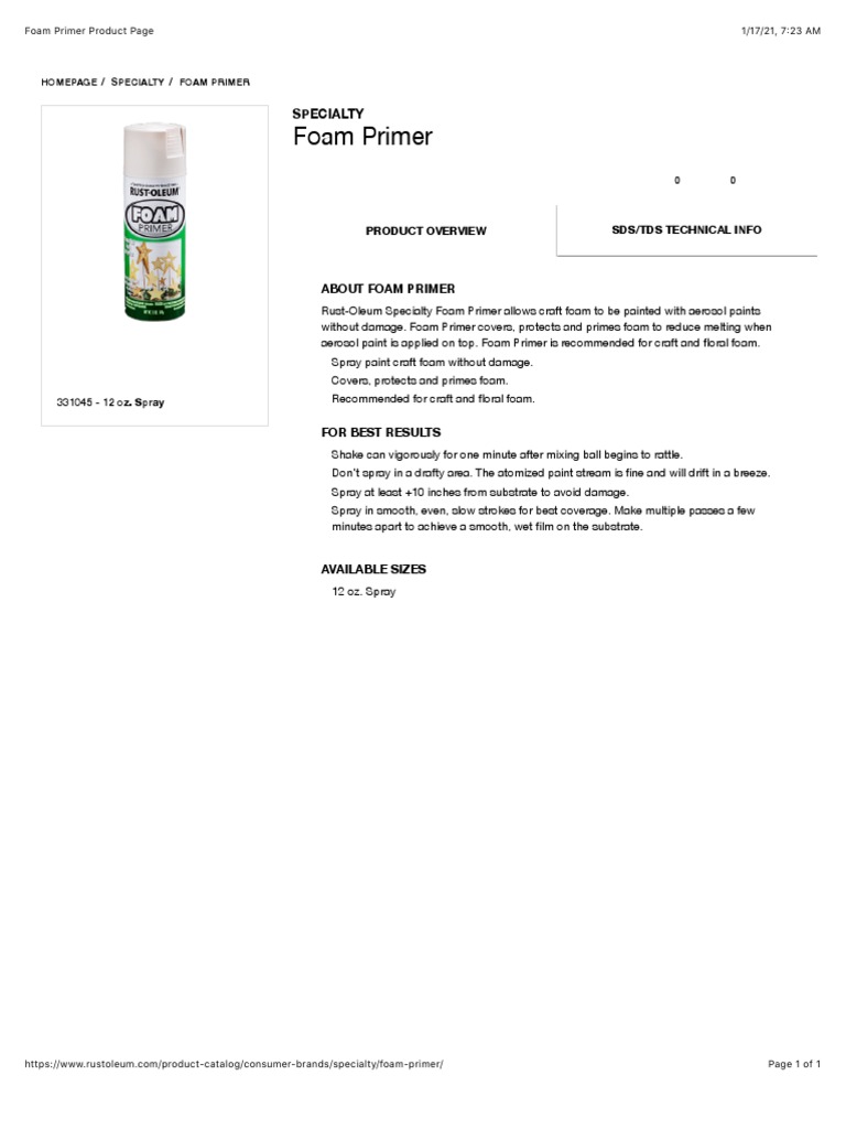 Foam Primer Product Page | PDF