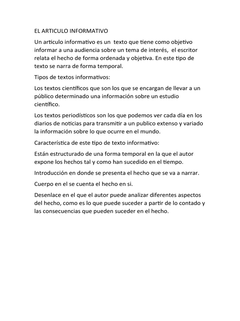 El Articulo Informativo | PDF
