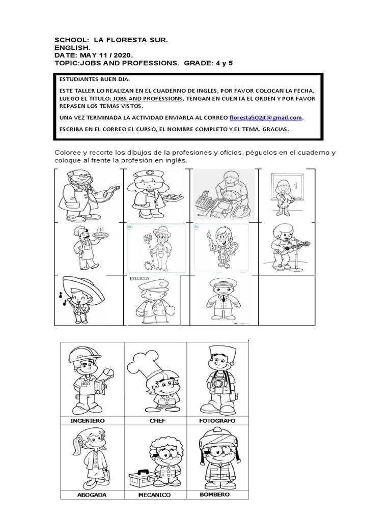 Guia de Ingles. Profesiones y Oficios. 2 de Junio | PDF