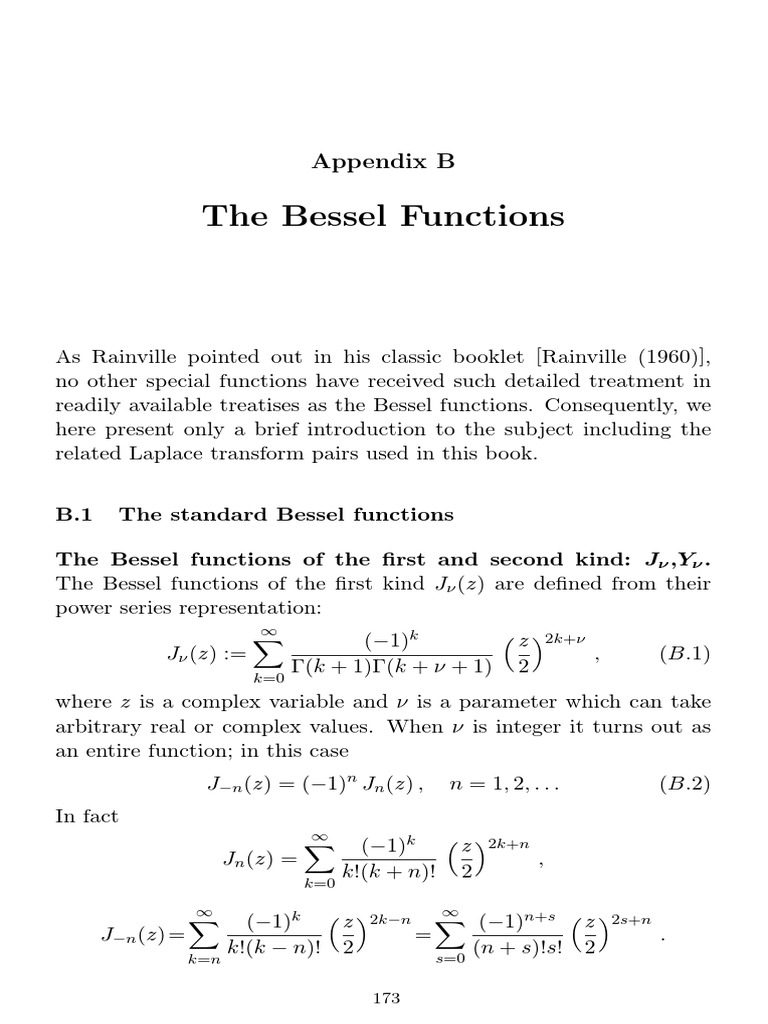 The Bessel Functions: Appendix B | PDF | Function (Mathematics) | Mathematical Relations