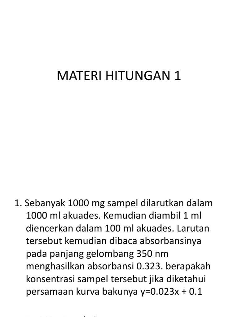 Materi Hitungan 1 | PDF