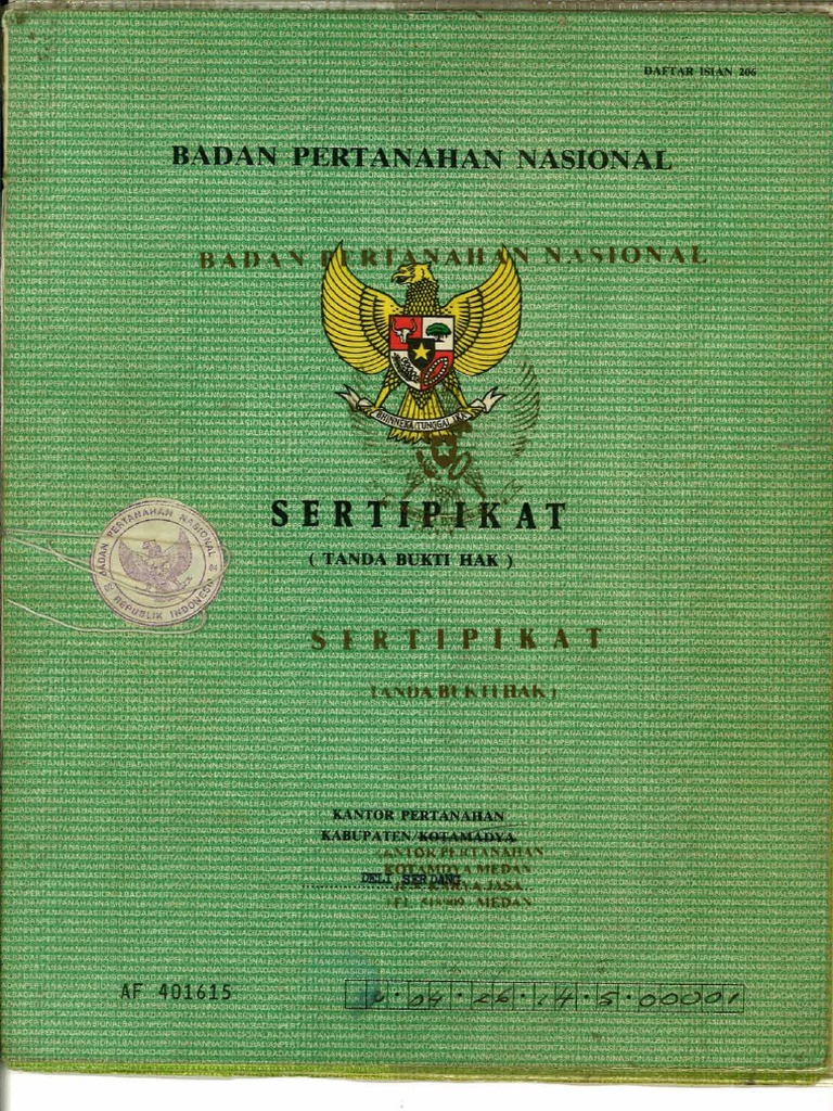 Sertifikat HPL 1 Deli Serdang | PDF
