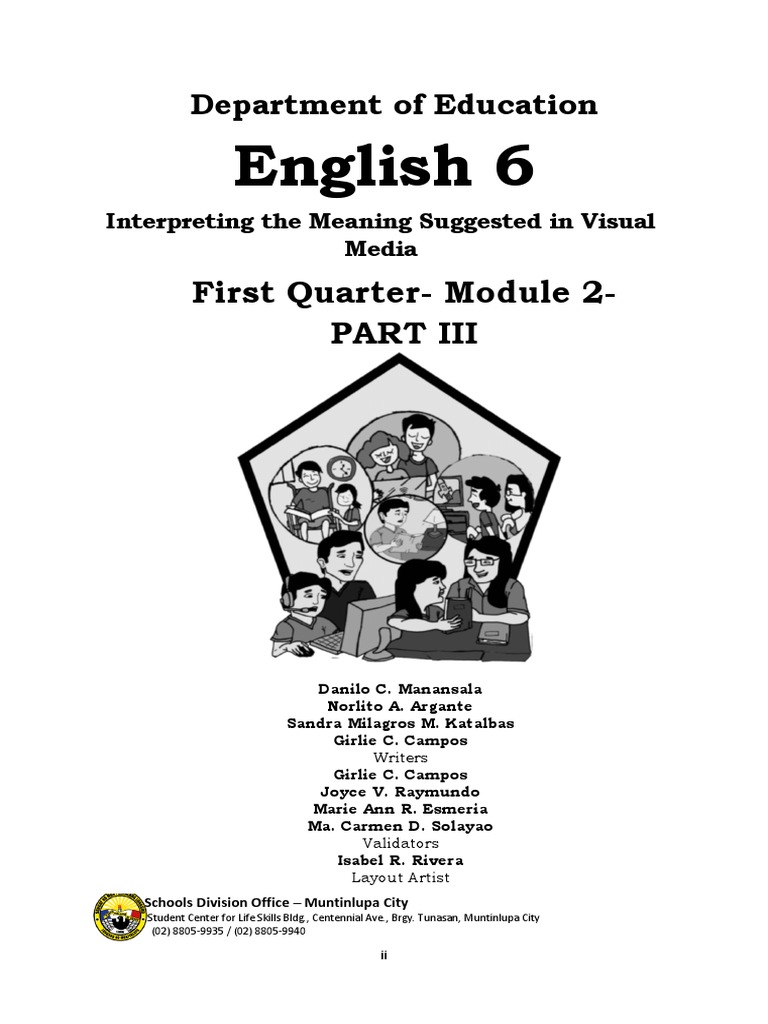 English 6: First Quarter-Module 2 | PDF | Symbols | Typography