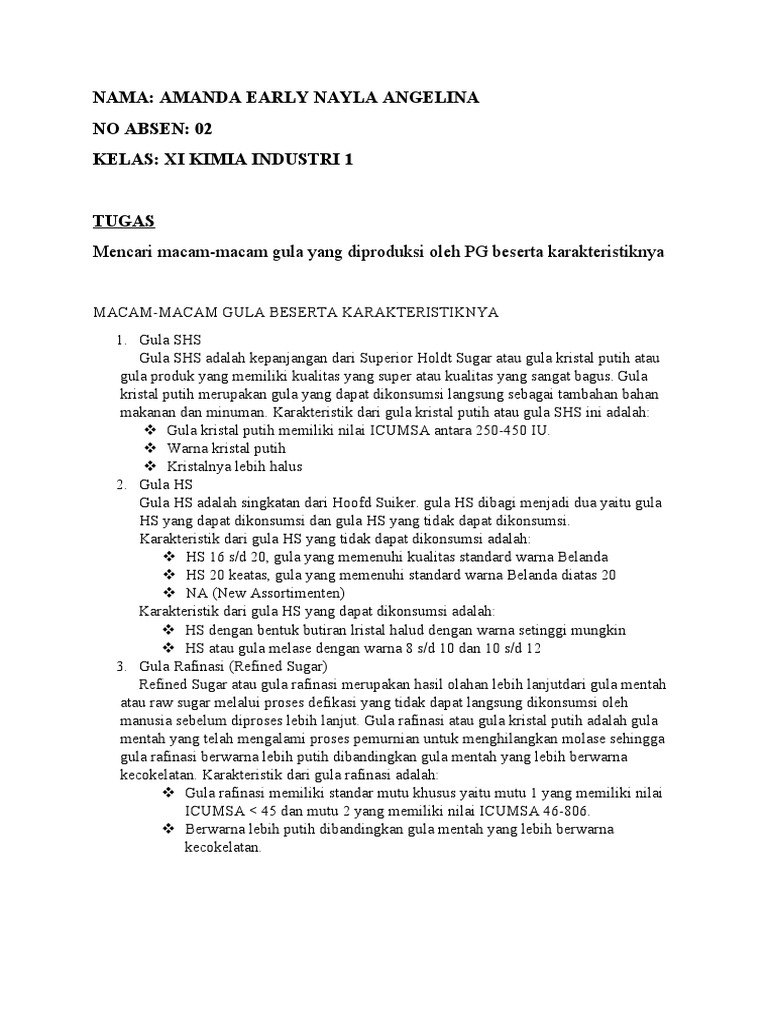 Macam-Macam Gula dan Karakteristiknya | PDF | Memasak, Makanan, & Anggur
