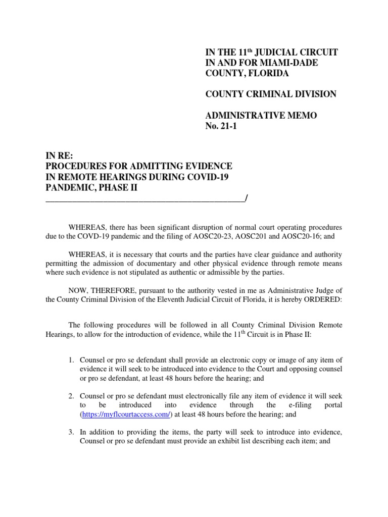 Procedures For Zoom Bench Trials | PDF | Pro Se Legal Representation In ...