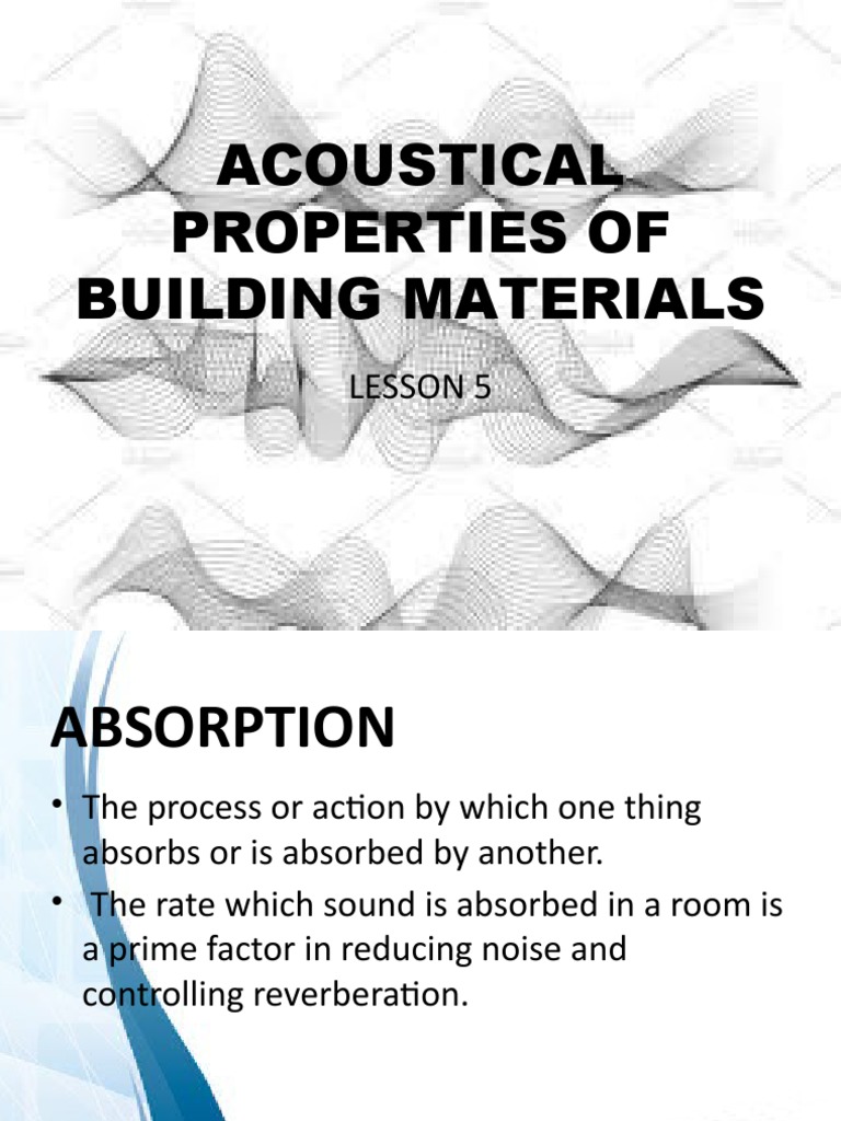 Acoustical Properties of Building Materials | Download Free PDF ...