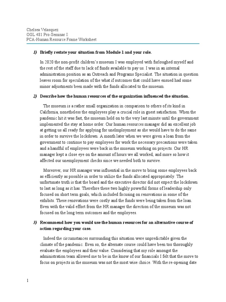 Ogl 481 - Mod 3 - HR Frame Worksheet | PDF | Human Resources | Human ...