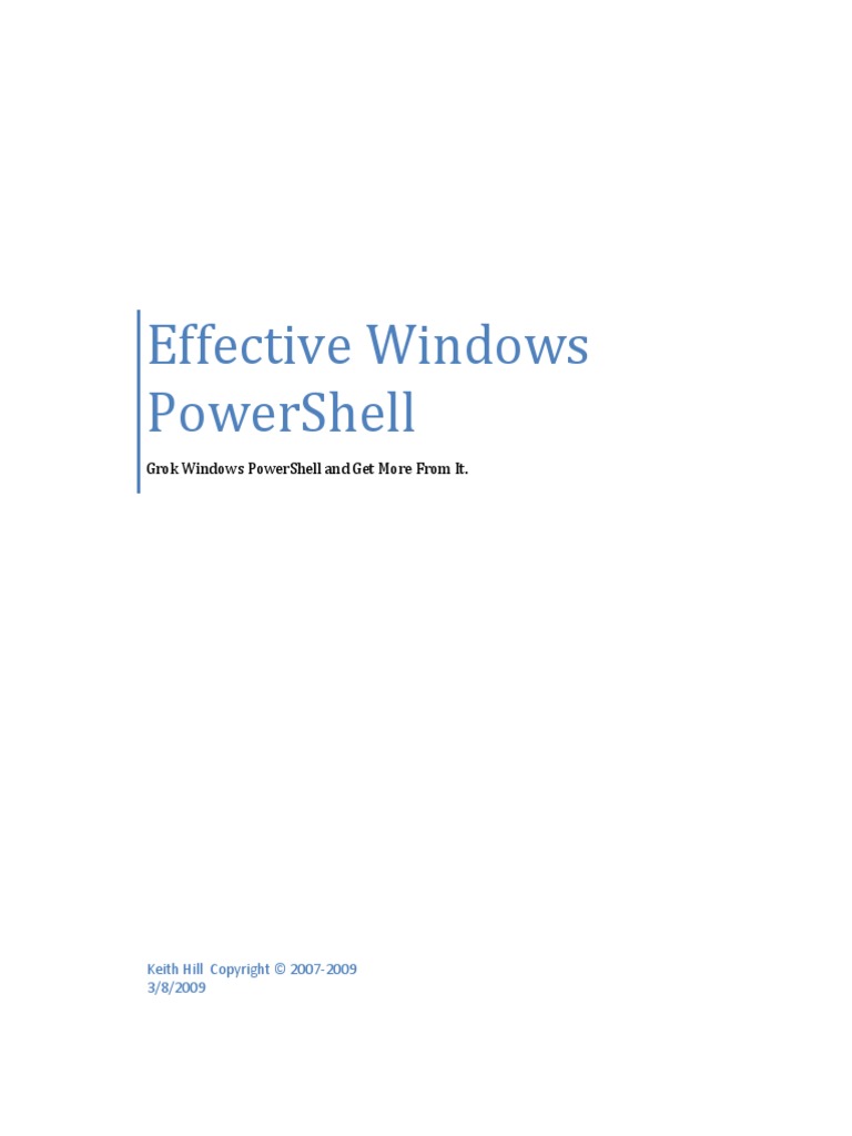 Effective Windows PowerShell | PDF | Parameter (Computer Programming) | Computer Engineering