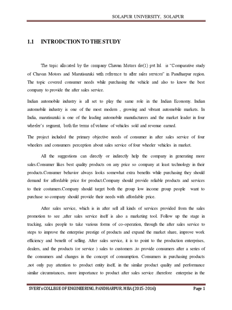 1.1 Introdction To The Study: Sveri'S College of Engineering ...