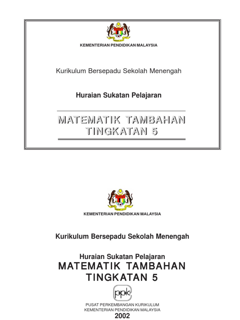 Matematik - Matematik Tambahan Tingkatan 5 | PDF