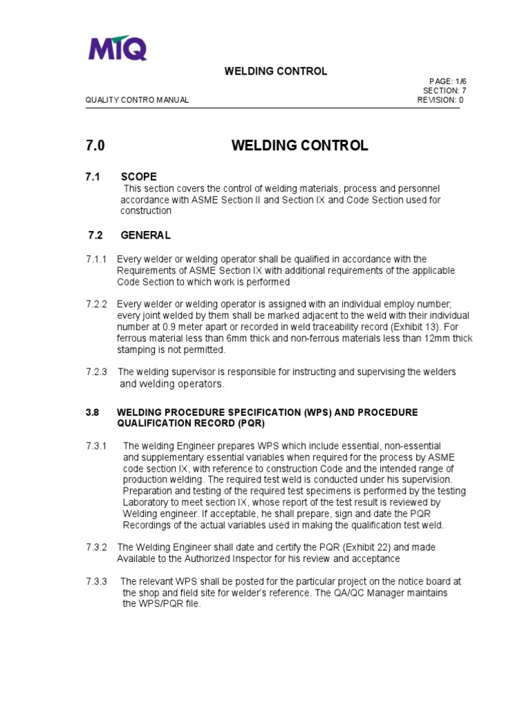 Welding Control | PDF | Welding | Construction