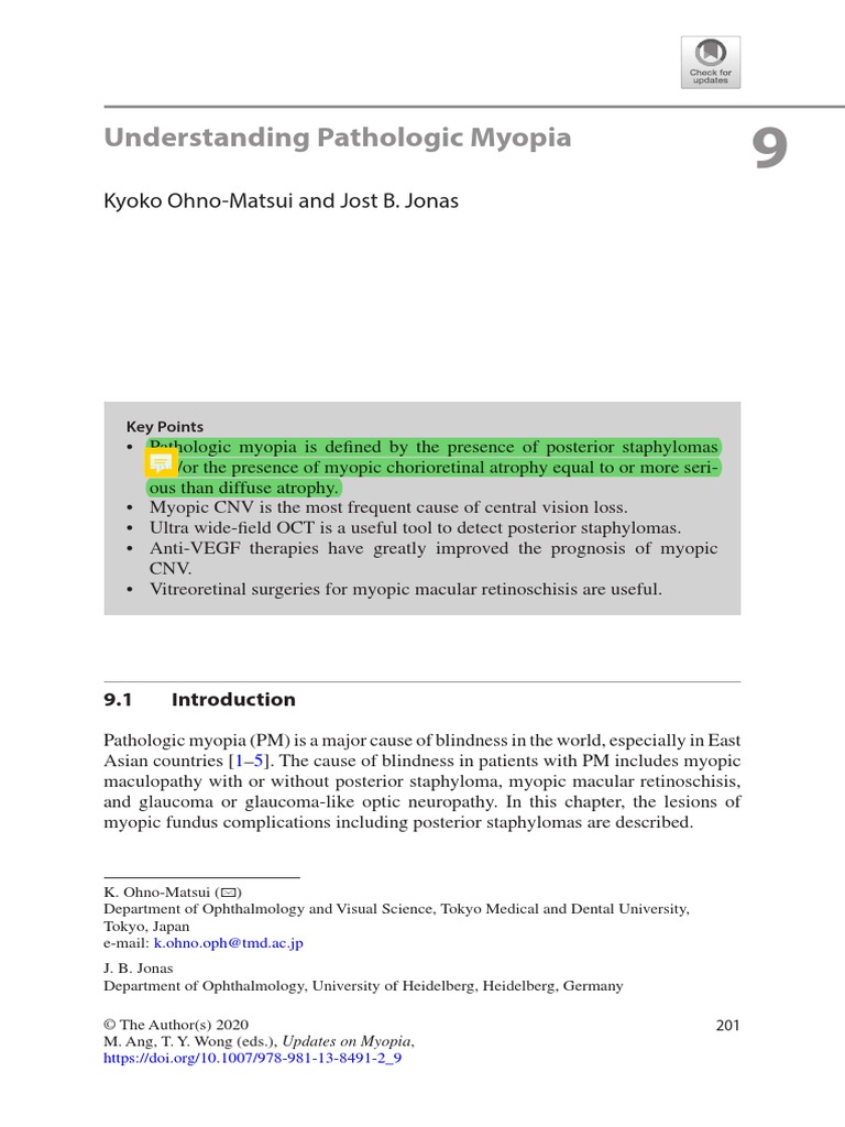 Chapter #9 Understanding Pathologic Myopia | PDF | Angiography | Retina