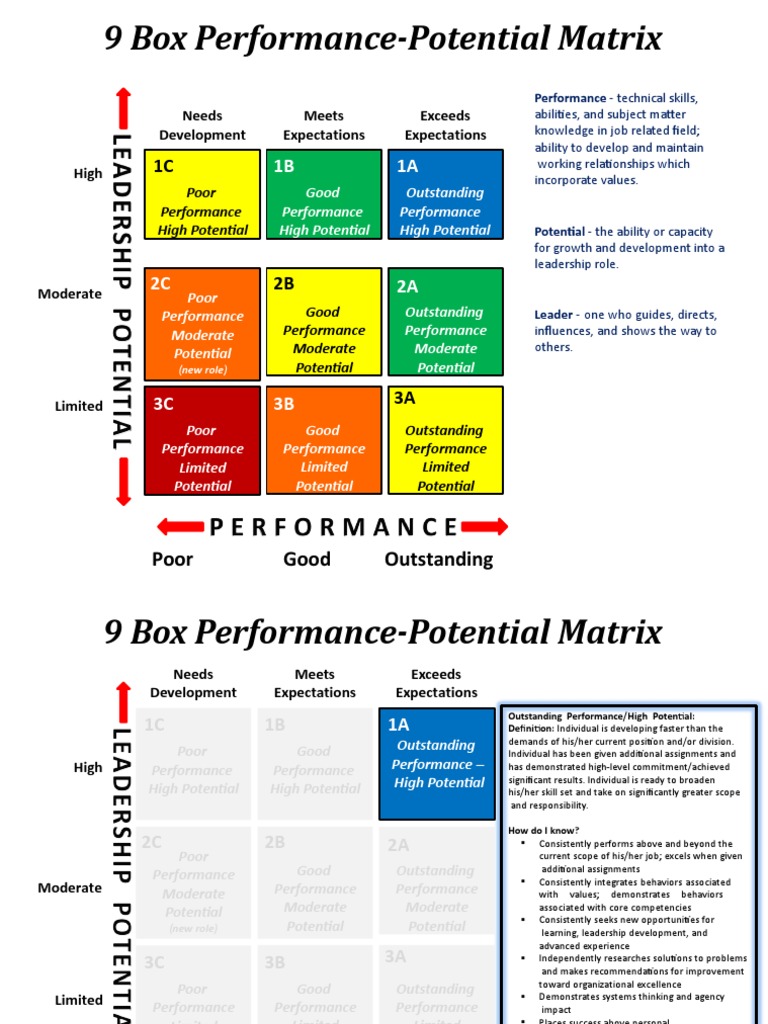 9 Box Performance-Potential Matrix: Poor Good Outstanding | PDF ...