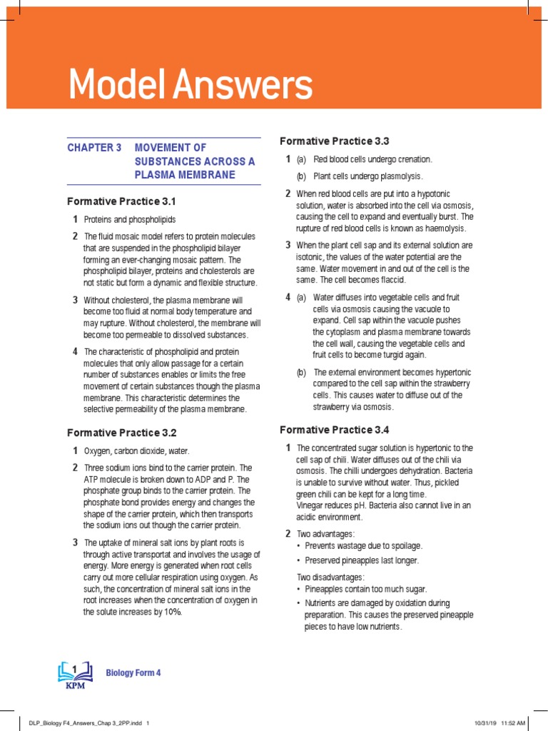 Movement of Substances in Cells | PDF | Cell Membrane | Osmosis