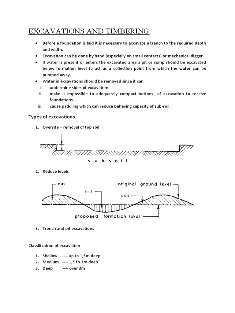 Timbering Techniques for Excavations | PDF | Soil | Deep Foundation