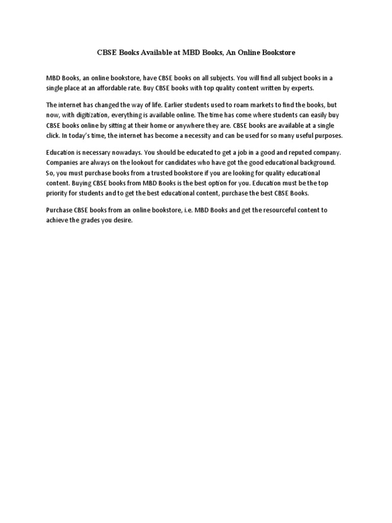 CBSE Books Available at MBD Books | PDF | Self-Improvement