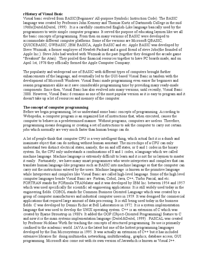 Good VB LESSONS | PDF | Basic | String (Computer Science)