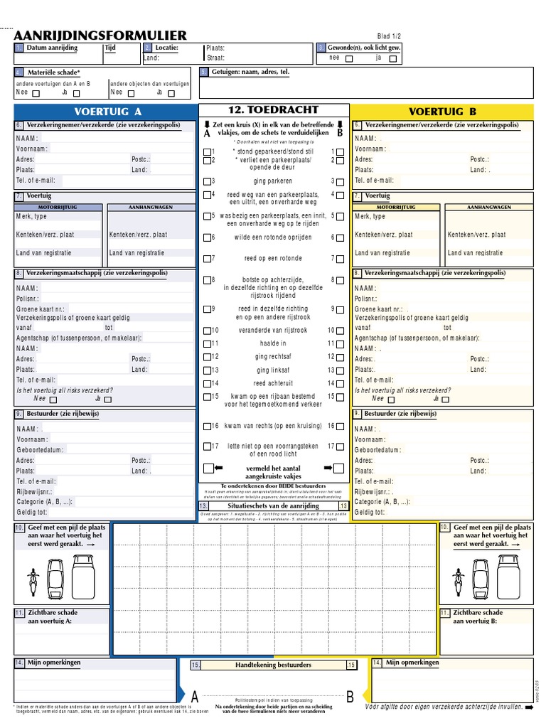 Europees Schadeformulier Invulbaar | PDF