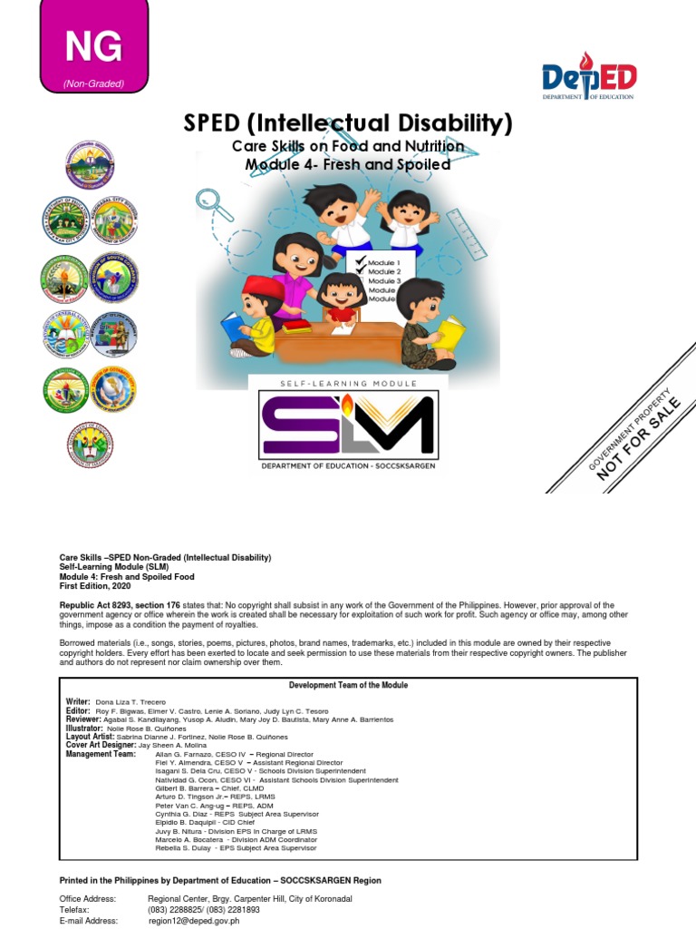 SPED (Intellectual Disability) : Care Skills On Food and Nutrition ...