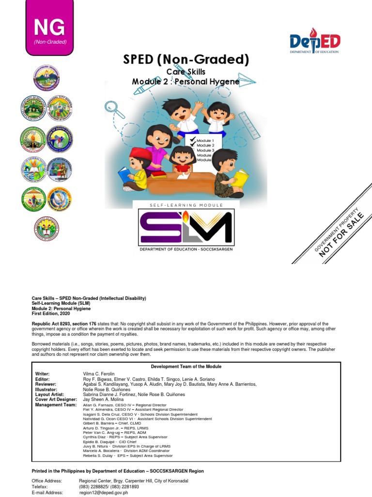 SPED (Non-Graded) : Care Skills Module 2: Personal Hygene | PDF ...