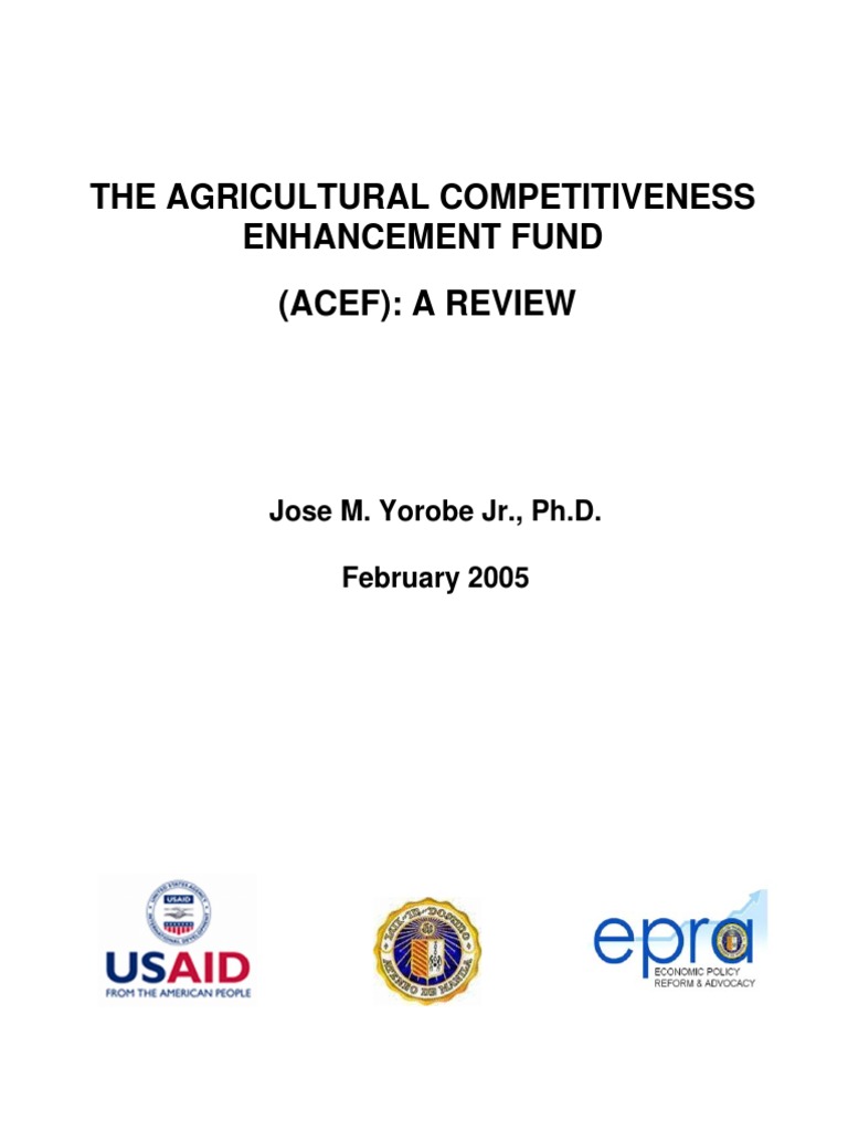 The Agricultural Competitiveness Enhancement Fund (Acef) A Review | PDF ...