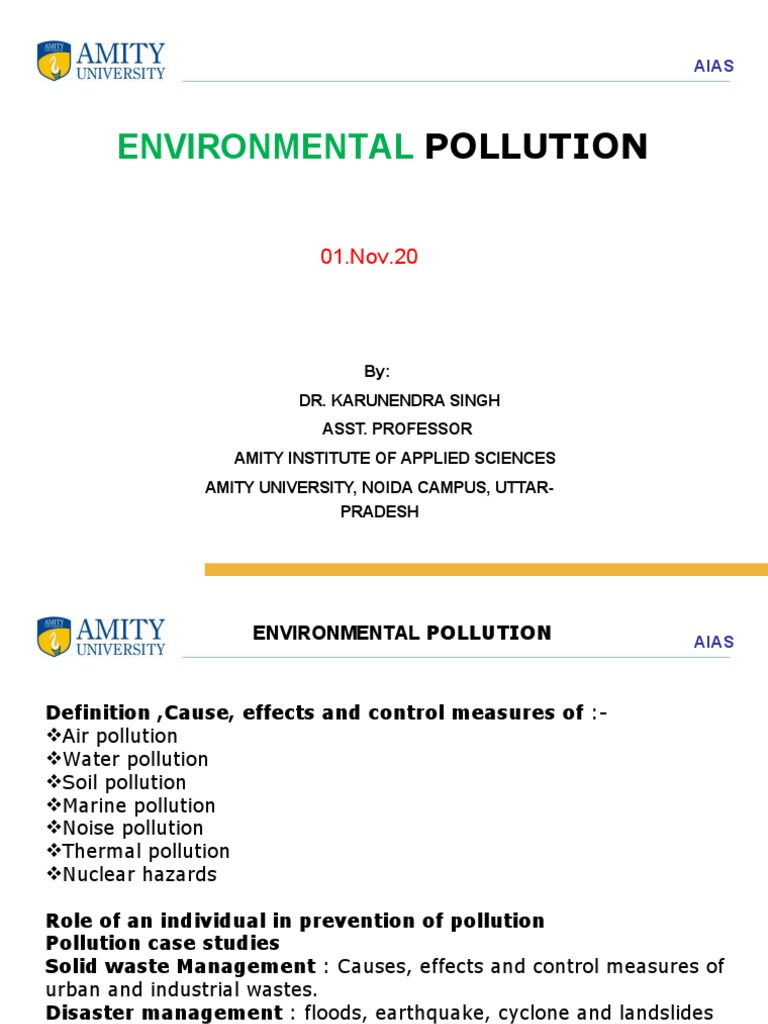 Causes and Control of Environmental Pollution | PDF | Water Pollution ...