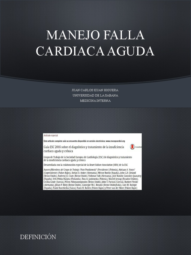 Falla Cardíaca Aguda | PDF | Insuficiencia cardíaca | Especialidades ...
