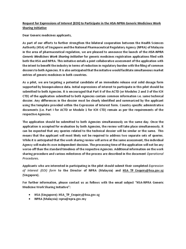 1 Notice To Applicants (Npra) | PDF | Generic Drug | Health Care