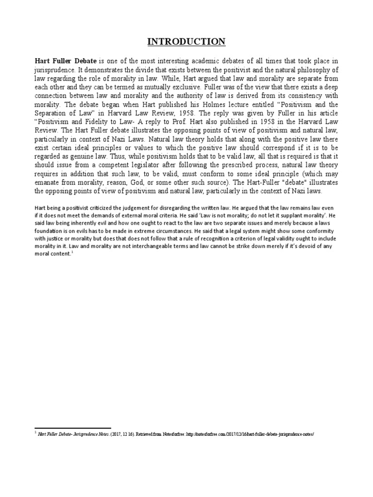 Hart Fuller Debate | PDF | Jurisprudence | Positivism