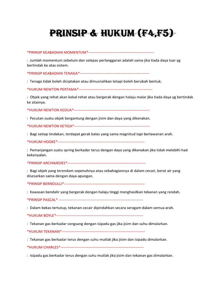PRINSIP Hukum Fizik f4f5-1 | PDF