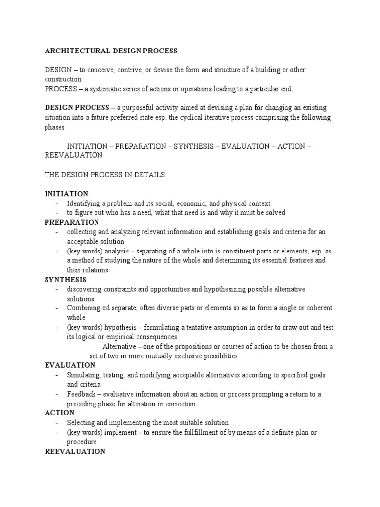 Architectural Design Process | PDF | Design | Hypothesis