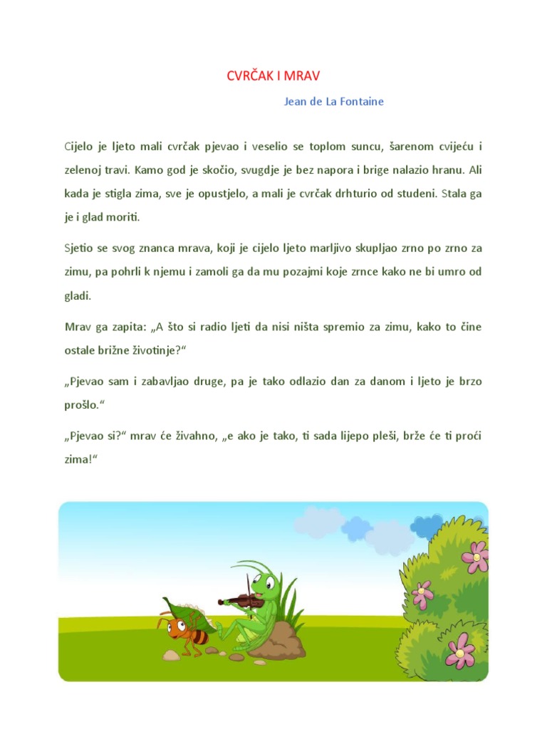 Cvrčak I Mrav | PDF