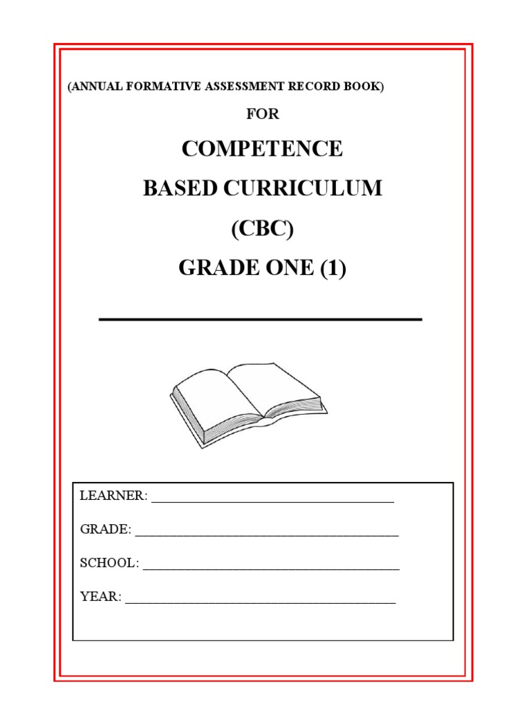 CBC Grade One Assessment Record Book Cover | PDF | Career & Growth ...