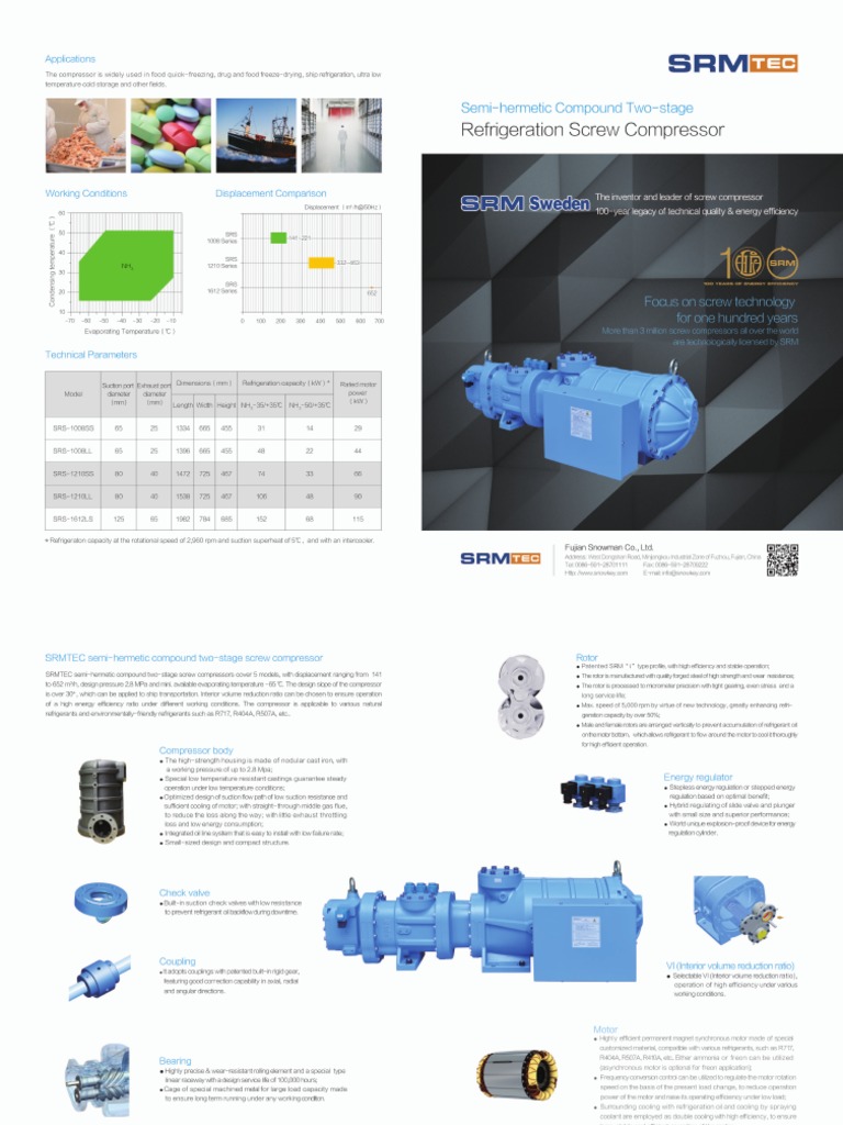 02 SRMTEC Semi-Hermetic Compound Two-Stage Refrigeration Screw ...