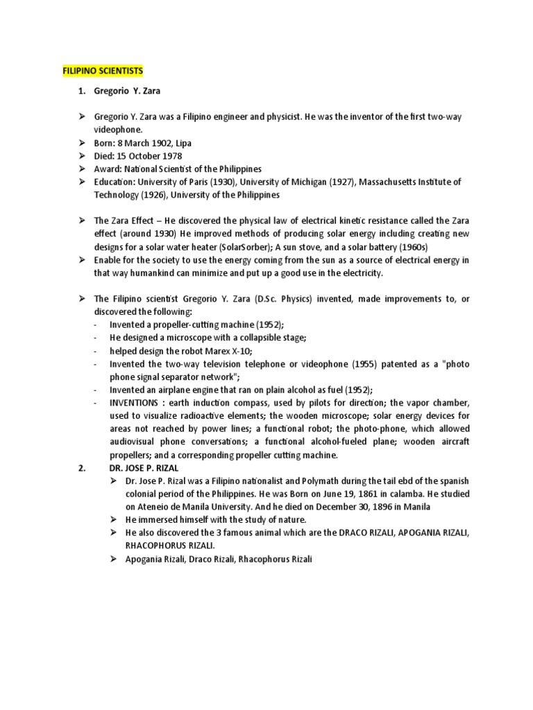 Filipino Scientists | PDF | Science | Biology