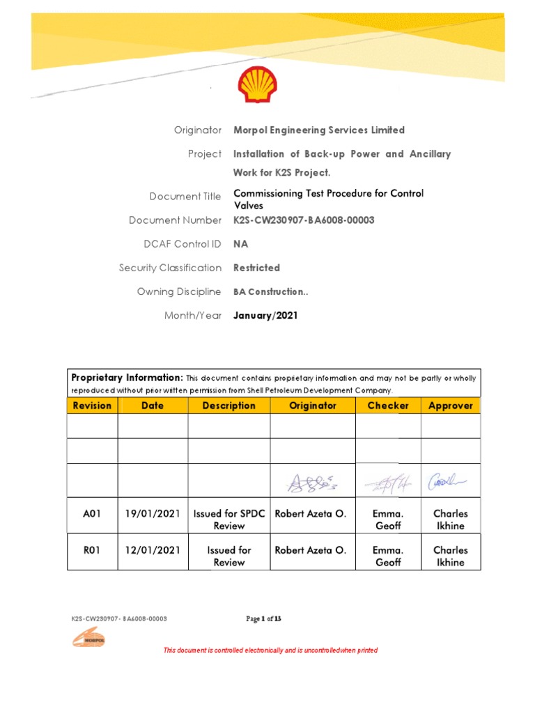 Shell Backup Power Installation | PDF | Calibration | Personal ...