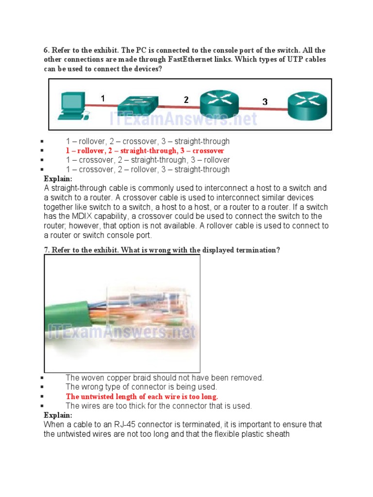 CCNA 1 (v5.1 + v6.0) Chapter 4 Exam Answers Quiz #2 | PDF | Optical Fiber | Electrical Connector