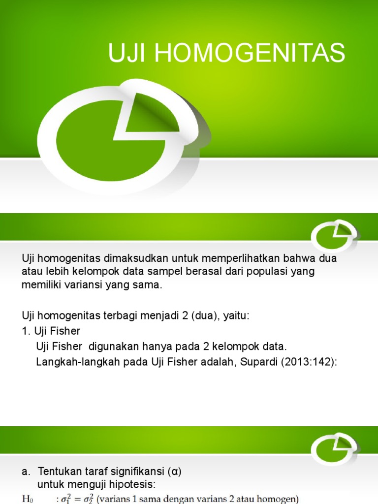Alat Uji Homogenitas Data Sampel | PDF | Sains & Matematika