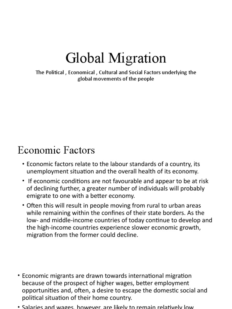 Global Migration: The Political, Economical, Cultural and Social ...