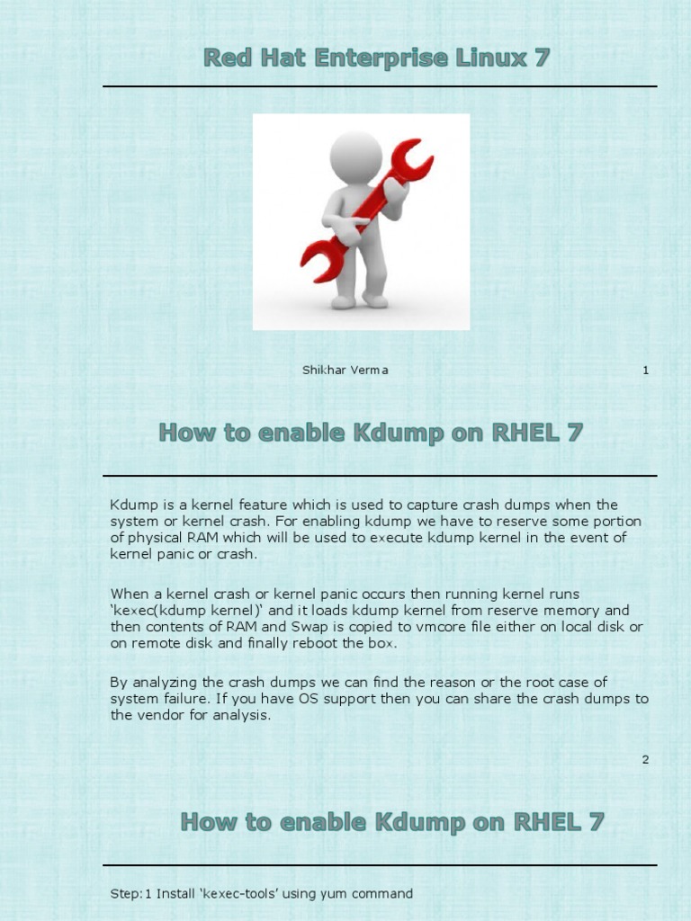 1.1 Kdump in RHEL7 | PDF | Booting | Kernel (Operating System)