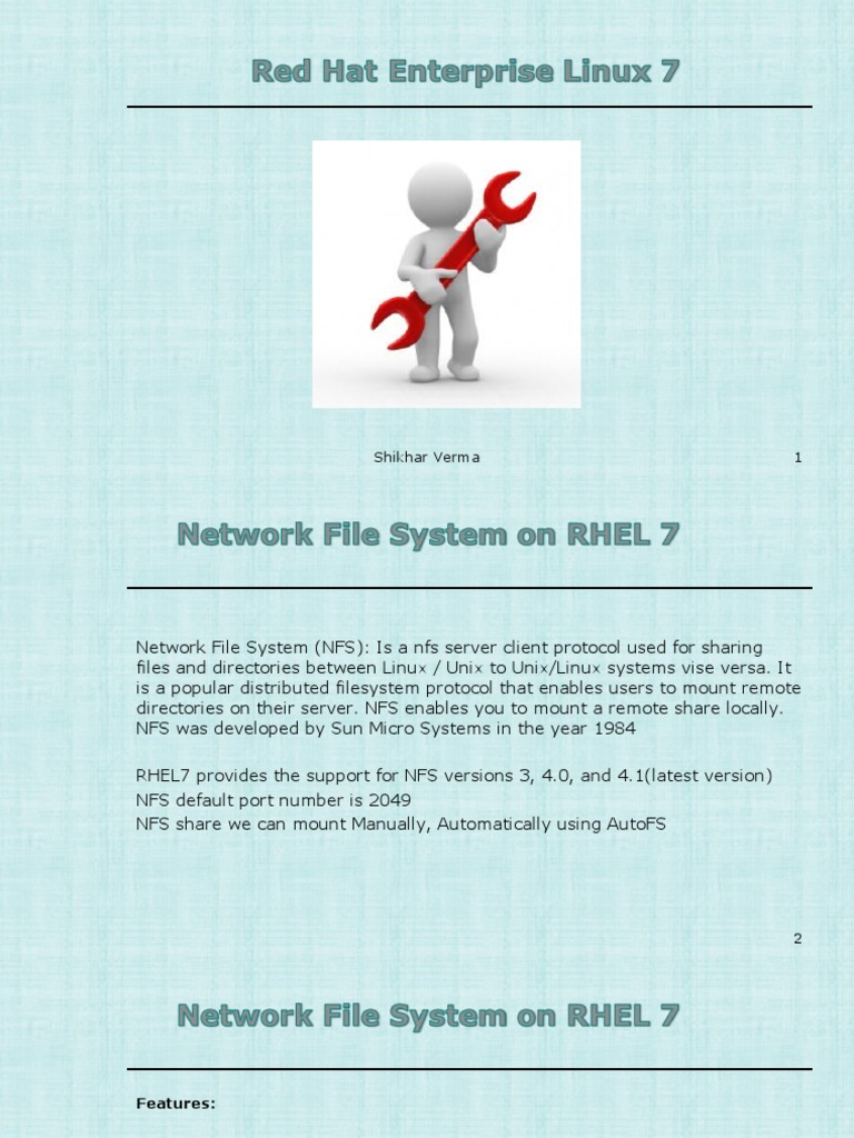 1.2 NFS Server Conf in Rhel7 | PDF | File System | Computer File
