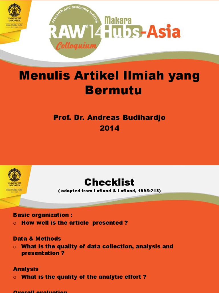 W2A - Andreas Budihardjo - Penulis Artikel Ilmiah | PDF | Analysis | Abstract (Summary)
